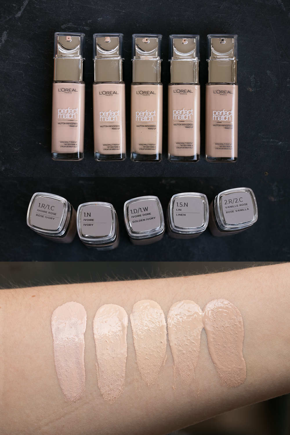 Loreal Perfect Match Foundation Swatches - Carina Teresa Beauty Blog