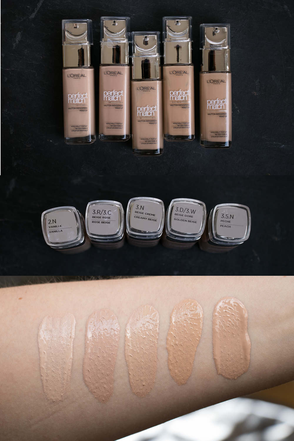 Loreal Perfect Match Foundation Swatches - Carina Teresa Beauty Blog