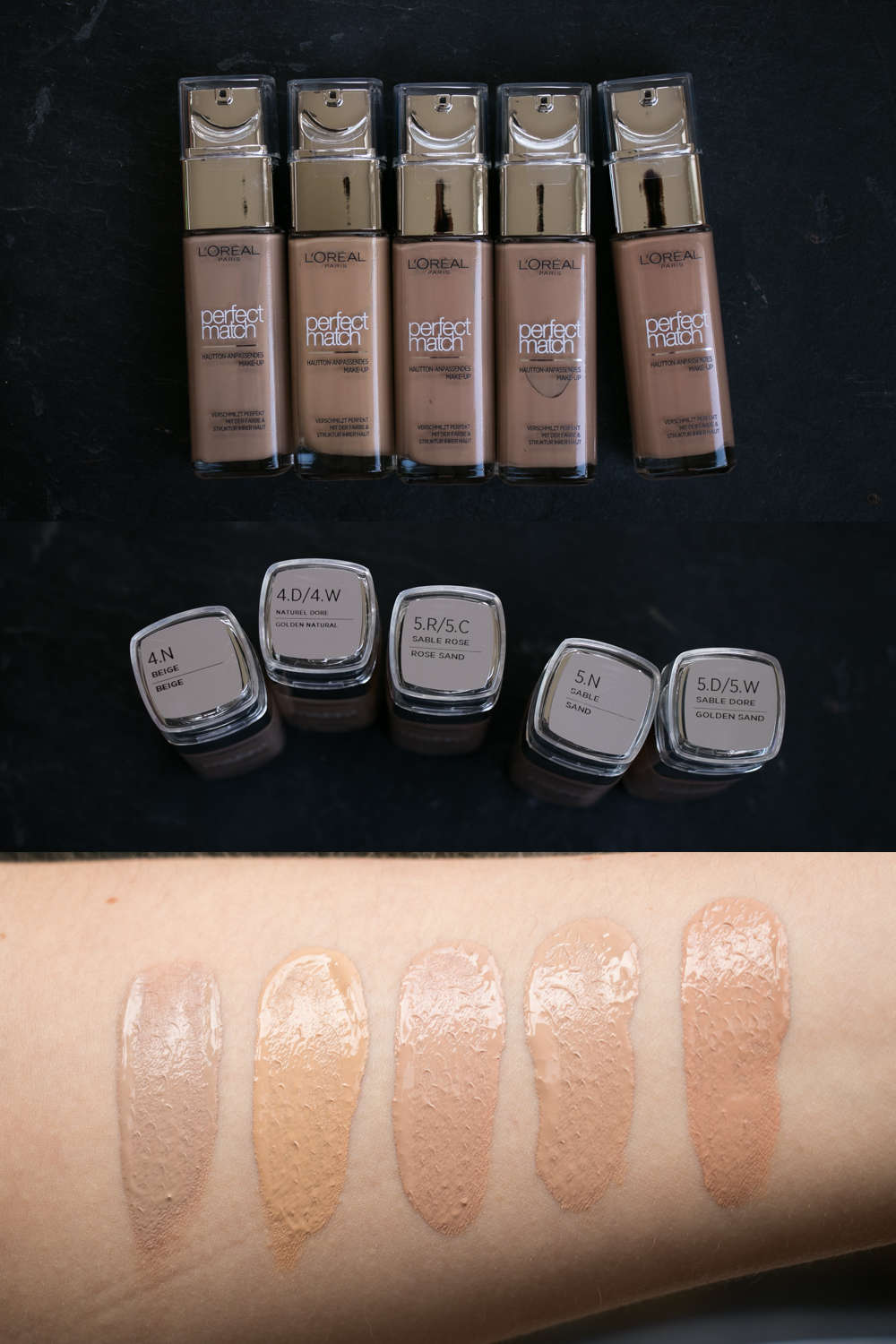 Loreal Perfect Match Foundation Swatches - Carina Teresa Beauty Blog